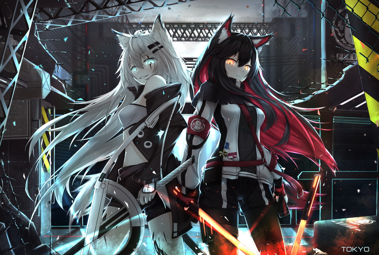 tokyo (pixiv 40273704) arknights lappland (arknights) texas (arknights) animal ears pantyhose ...